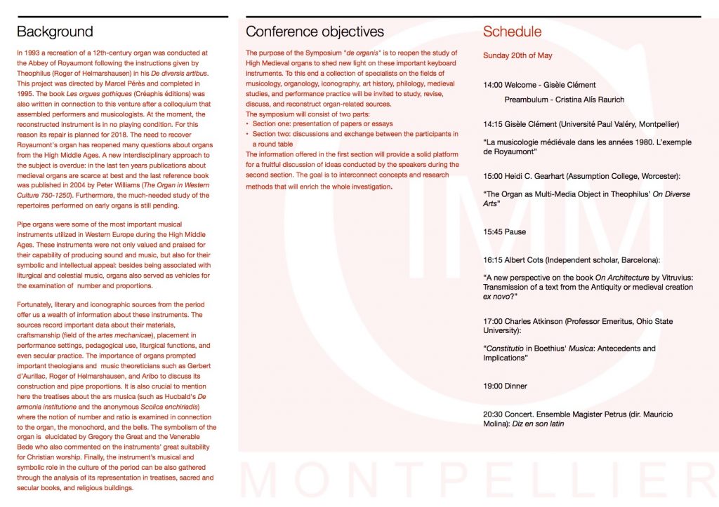 Symposium “de organis”. International Working Sessions on the ...